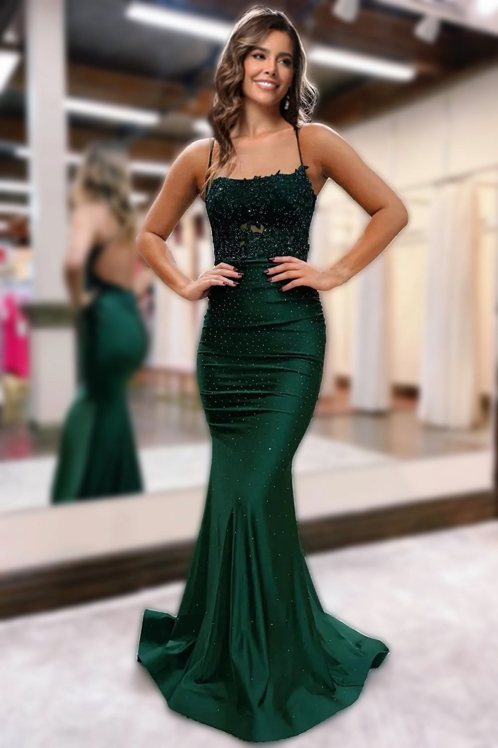 Charming Mermaid Spaghetti Straps Long Prom Dress