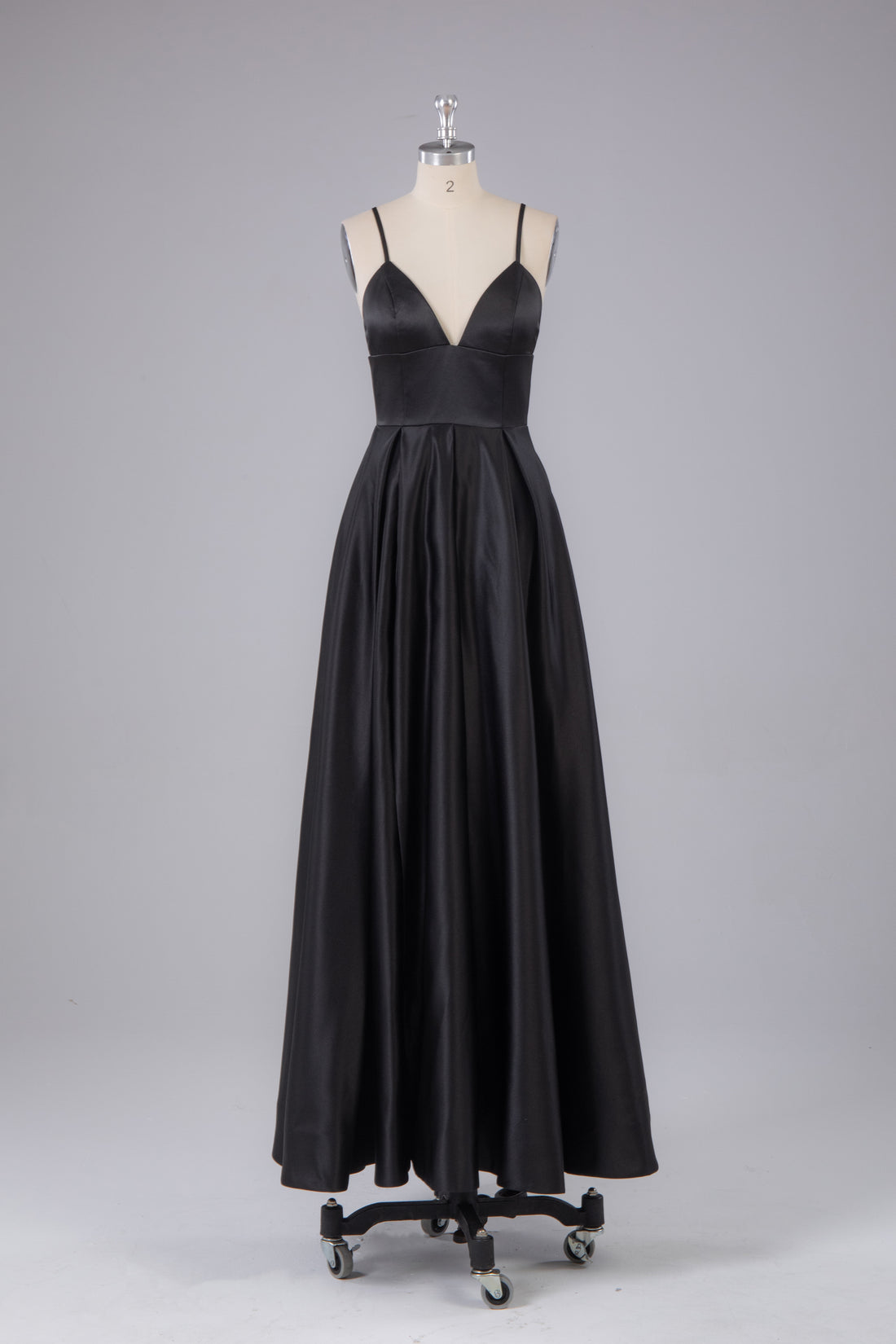 Elegant A Line Satin Spaghetti Straps Long Prom Dress