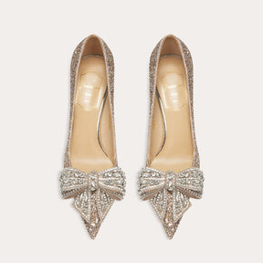 Elegant High Heels with Diamonds Wedding Shoes