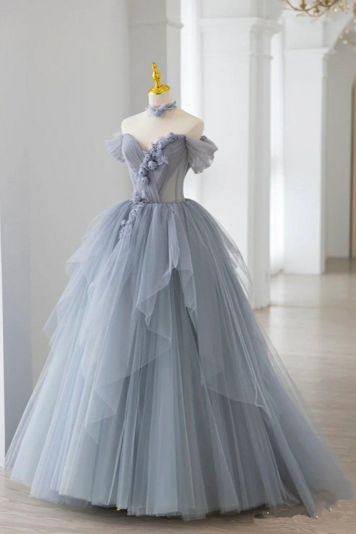 Elegant Tulle Off The Shoulder Lace-up Back Quinceanera Dress