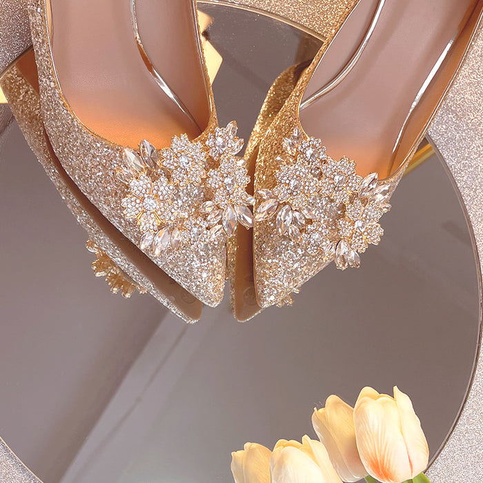 High Heels with Diamonds Evening Party Shoes
