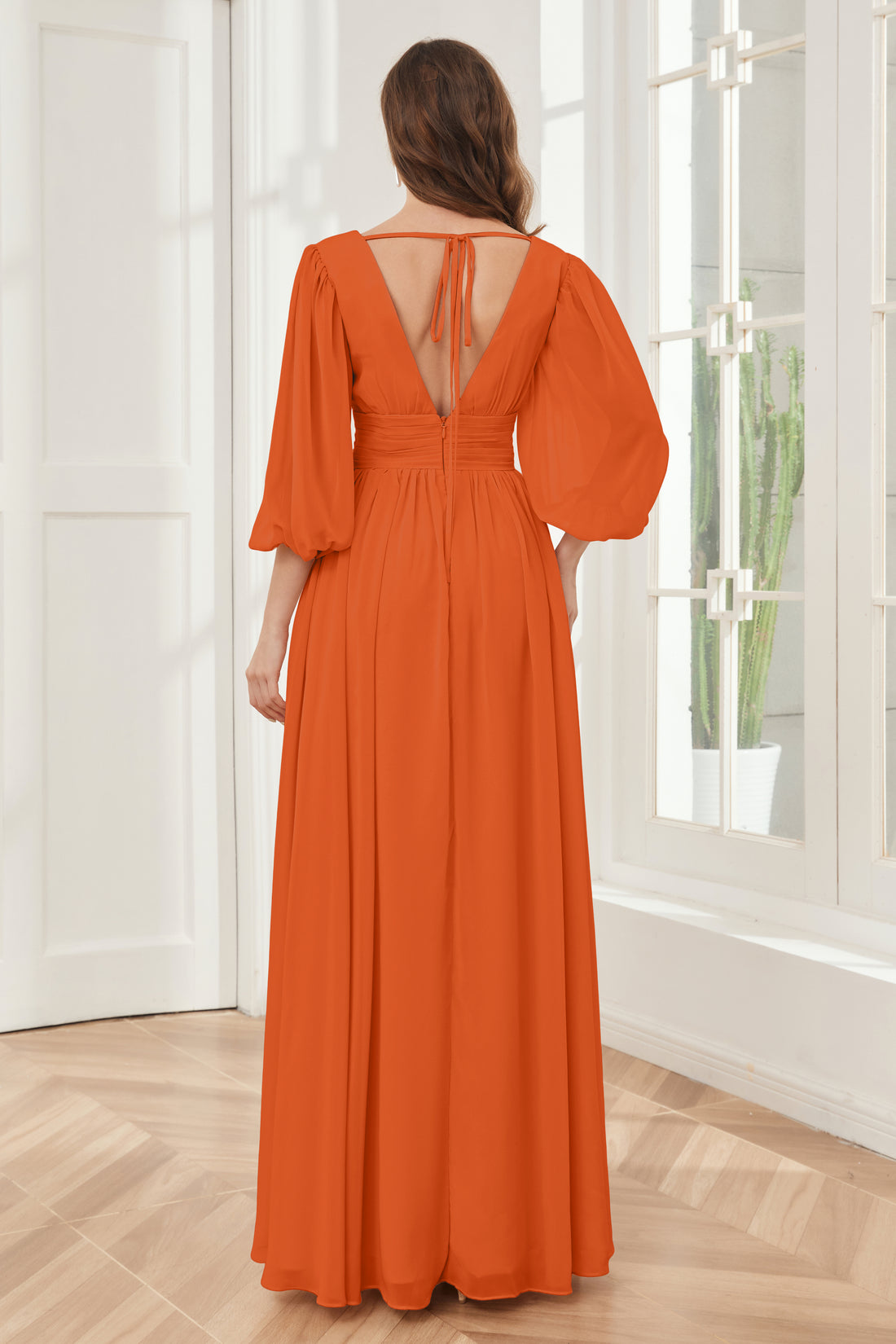 Long Sleeves Bridesmaid Dresses with Slit